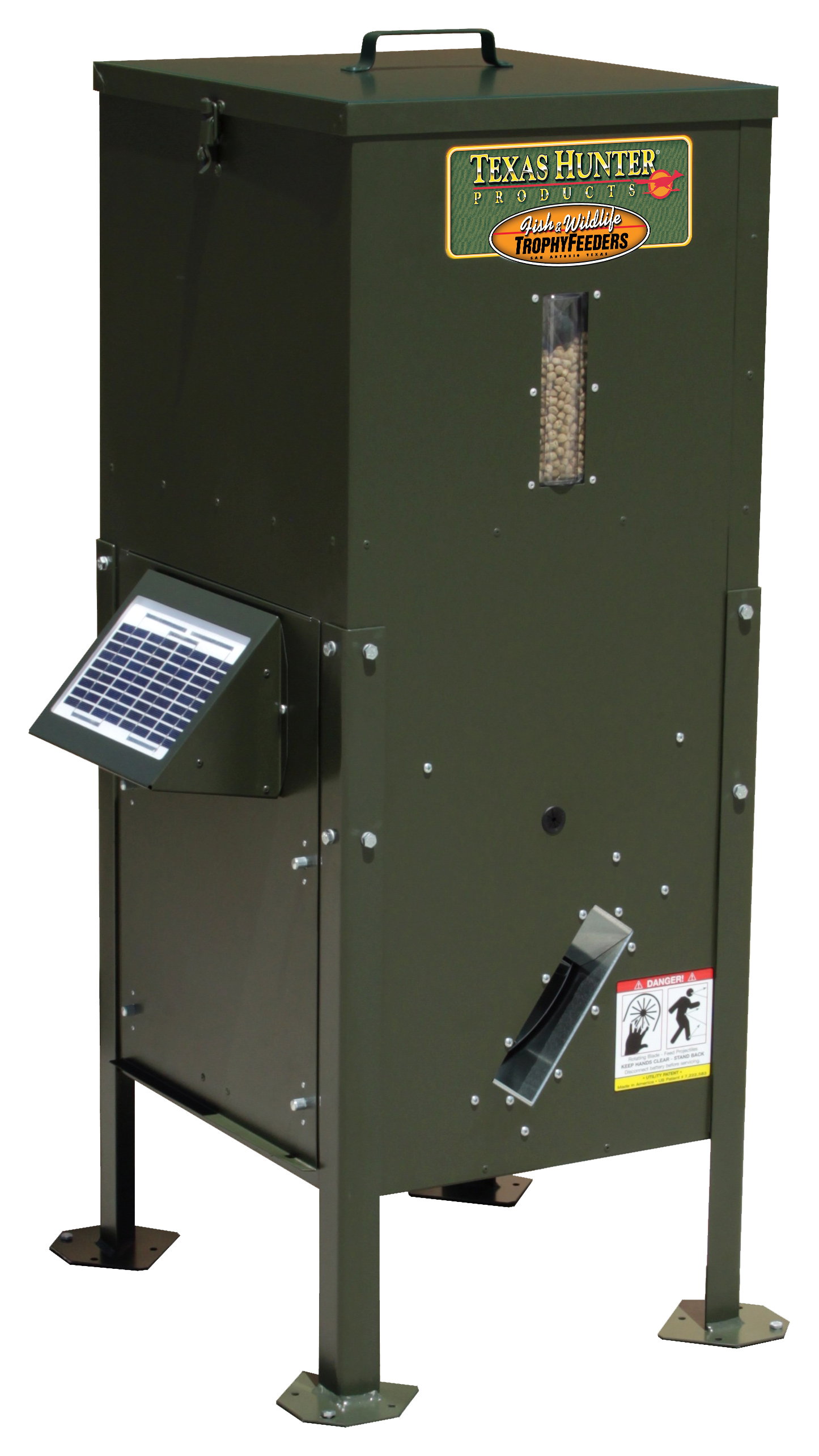 Texas Hunter Directional Fish Feeder with Dock Legs and Solar Charger ...